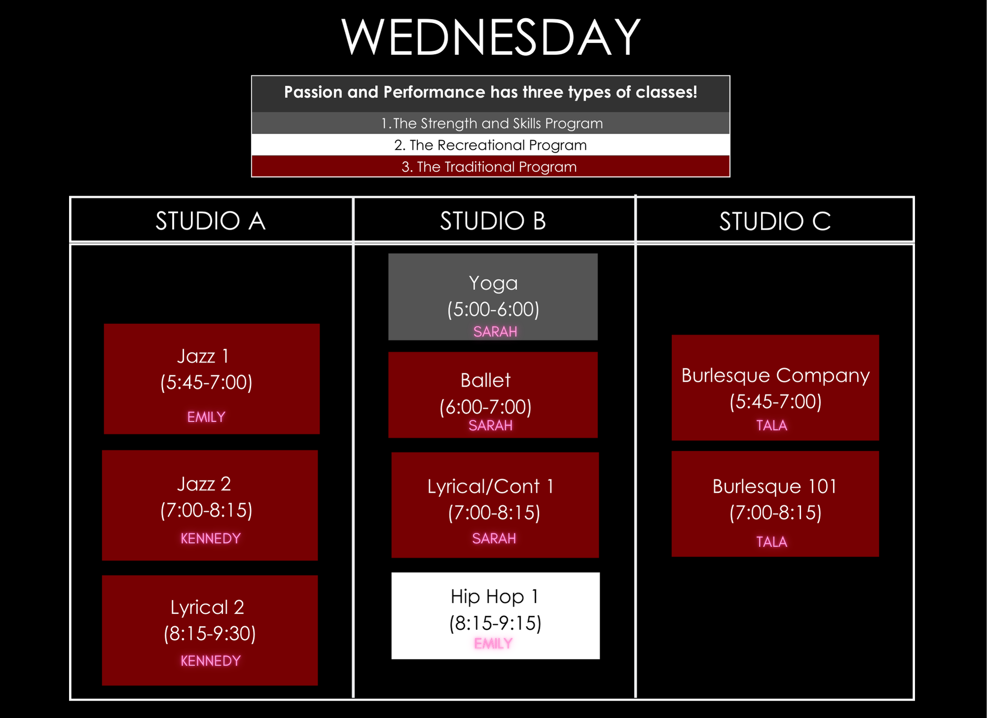 Classes – Passion & Performance